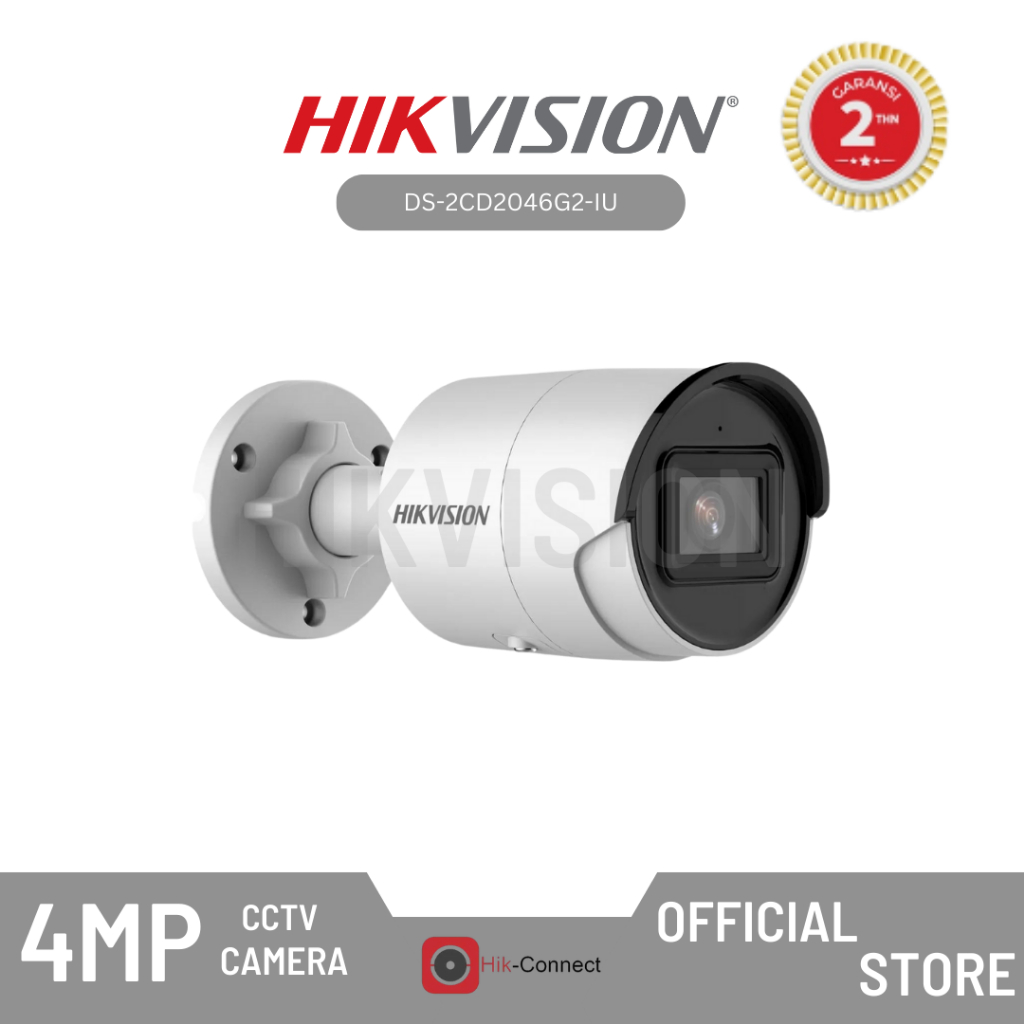 Jual HIKVISION - DS-2CD2046G2-IU Camera IP CCTV 4 MP AcuSense Fixed Mini Bullet Network Original ...