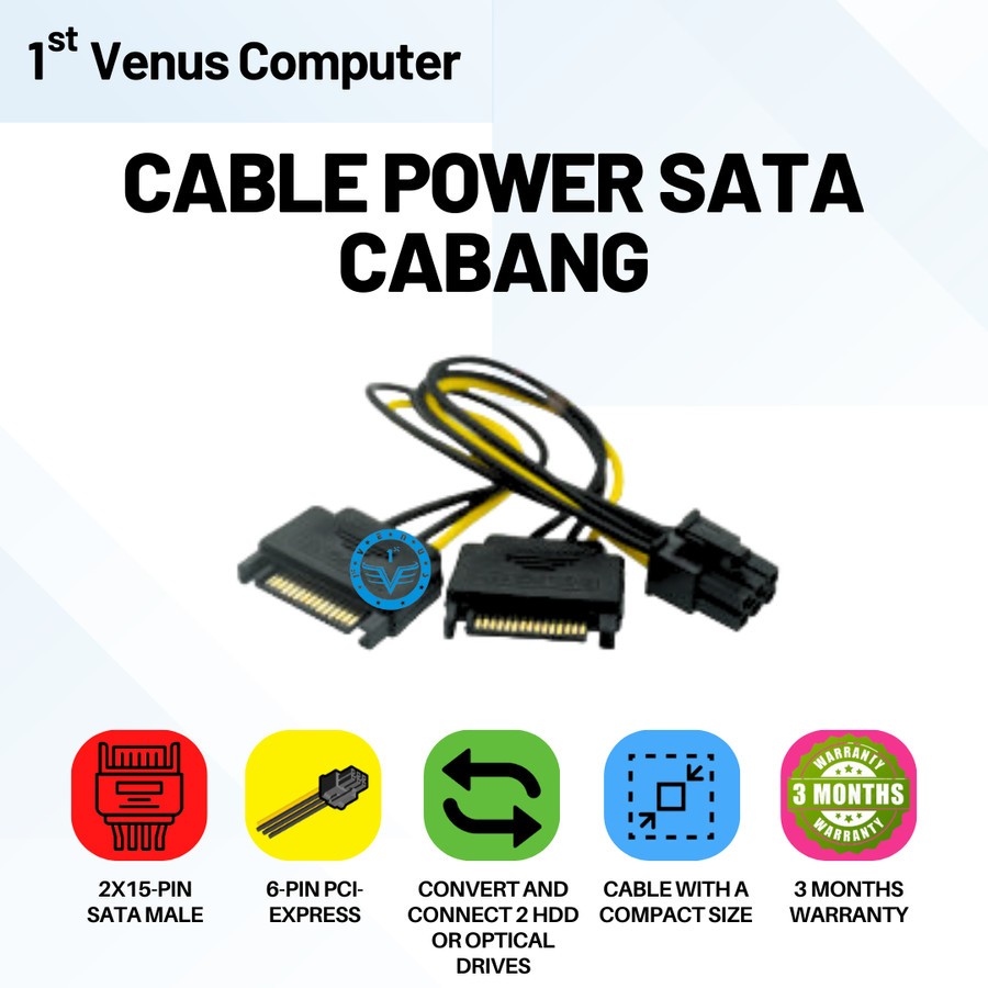 Jual KABEL POWER SATA CABANG / CAB50-CAB | Shopee Indonesia