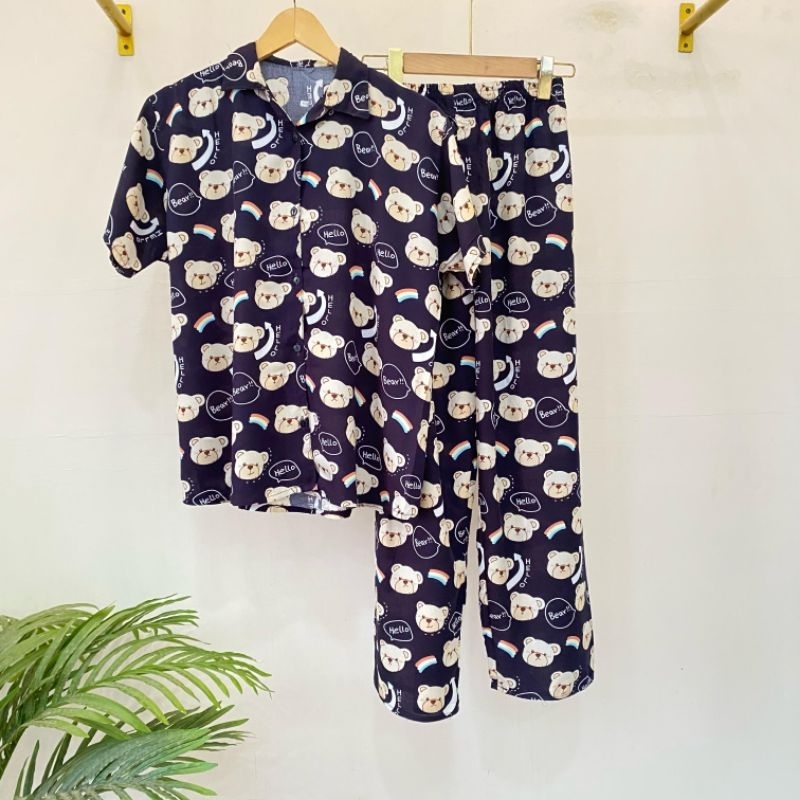 Jual ONE SET RAYON PREMIUM SETELAN BUSUI RAYON | PIYAMA MENYUSUI | SET ...