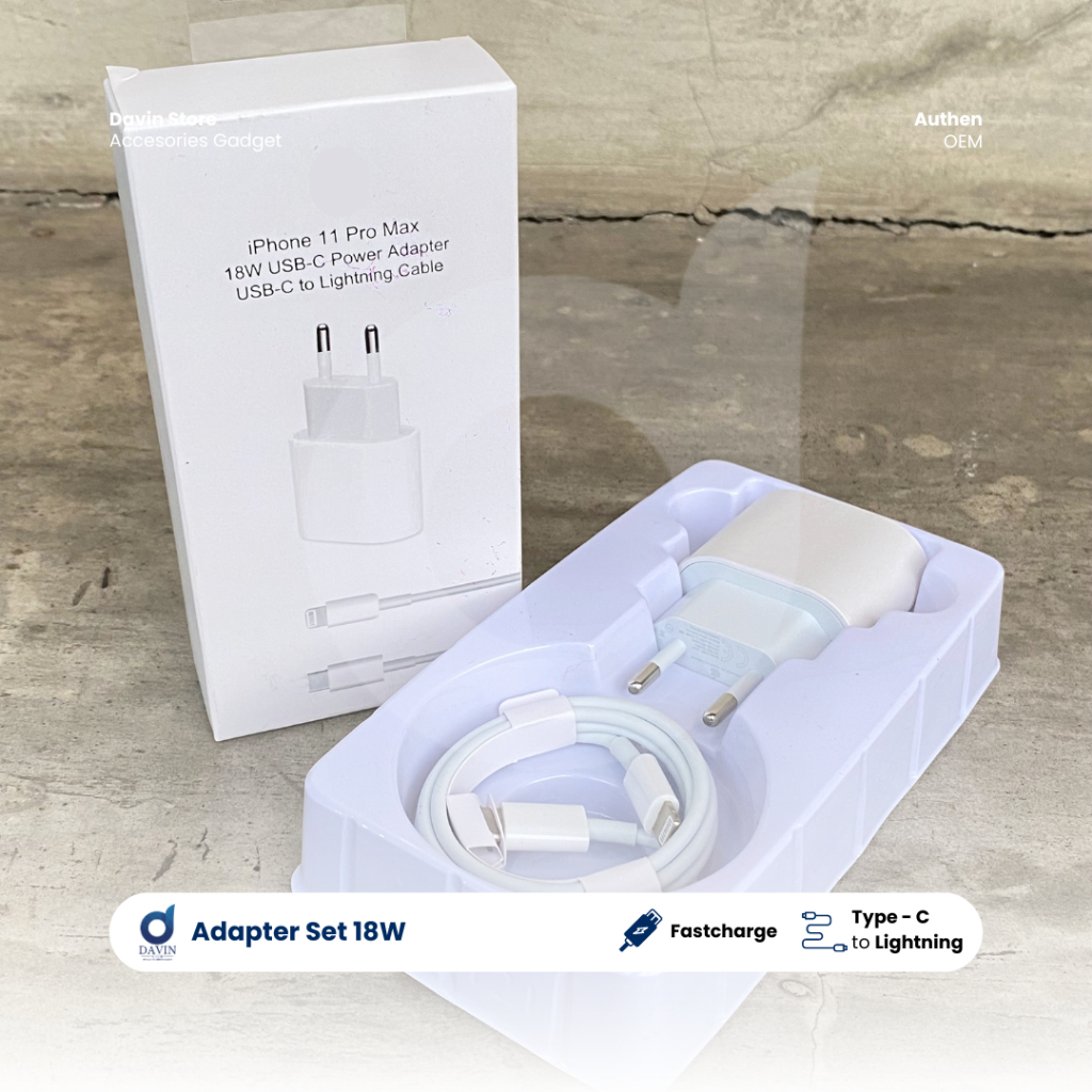 Jual Apple Adapter Fast Gharging 1 set Cable Charger 18W USB-C Power ...