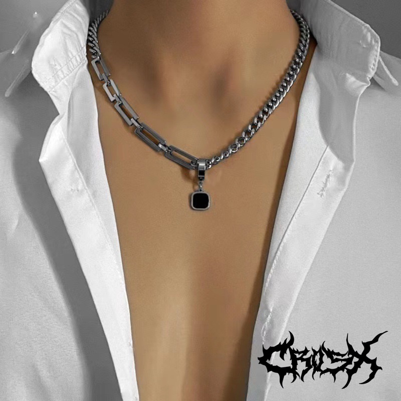 Jual TOUR NECKLACE / DOUBLE LAYER NECKLACE RANTAI OVAL SQUARE PERSEGI ...