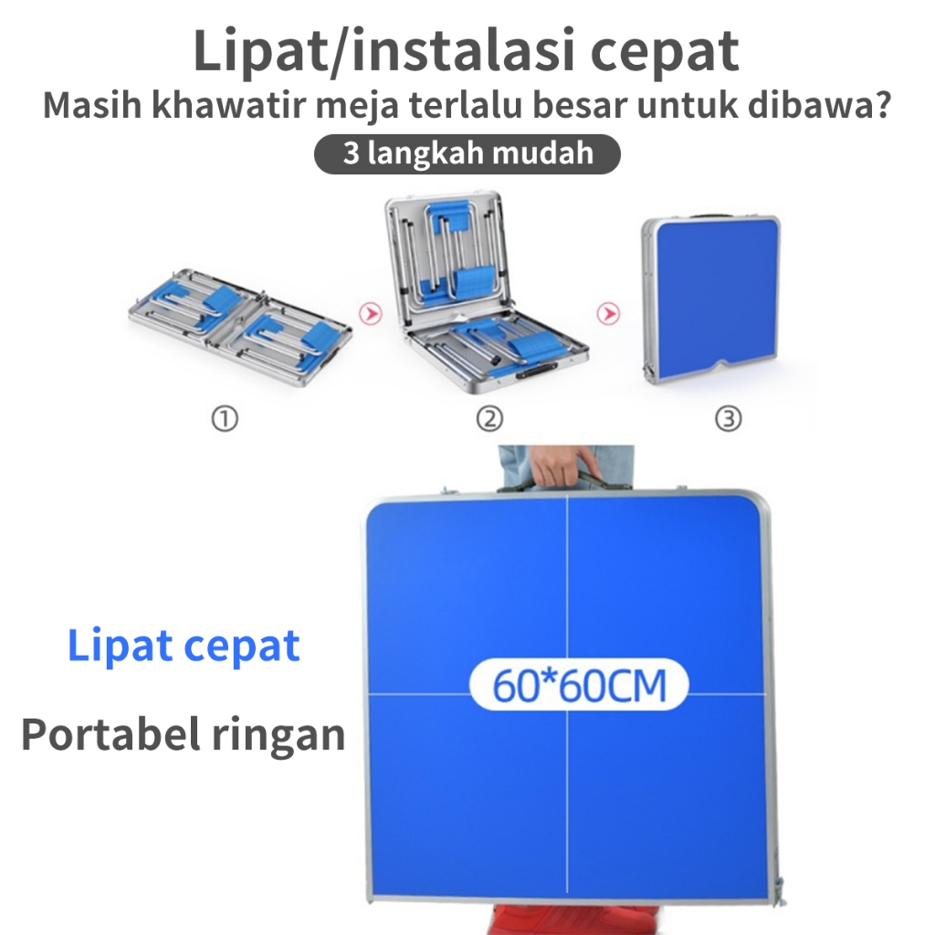 Jual Meja Lipat Portable / Meja Lipat Serbaguna Uk 120x60x50-70cm Model ...