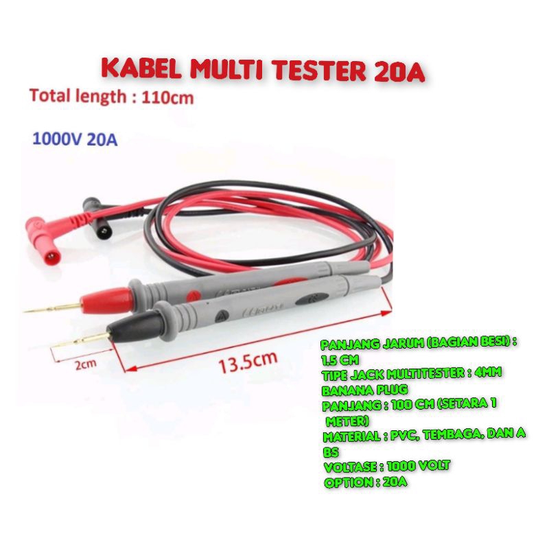 Jual kabel avometer kabel multitester 1000volt | Shopee Indonesia
