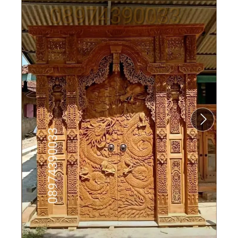 Jual Pintu Gebyok Ukiran relief Naga, Gebyok Full Ukiran | Shopee Indonesia