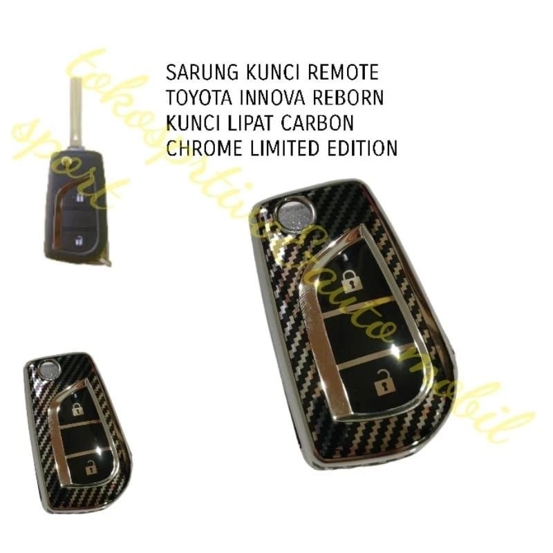 Jual SARUNG CASING KUNCI REMOTE TOYOTA INNOVA REBORN KUNCI LIPAT CARBON ...
