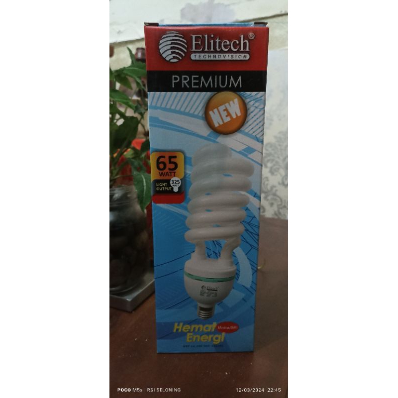 Jual Lampu Spiral Hemat Energi Elitech 65 Watt | Shopee Indonesia