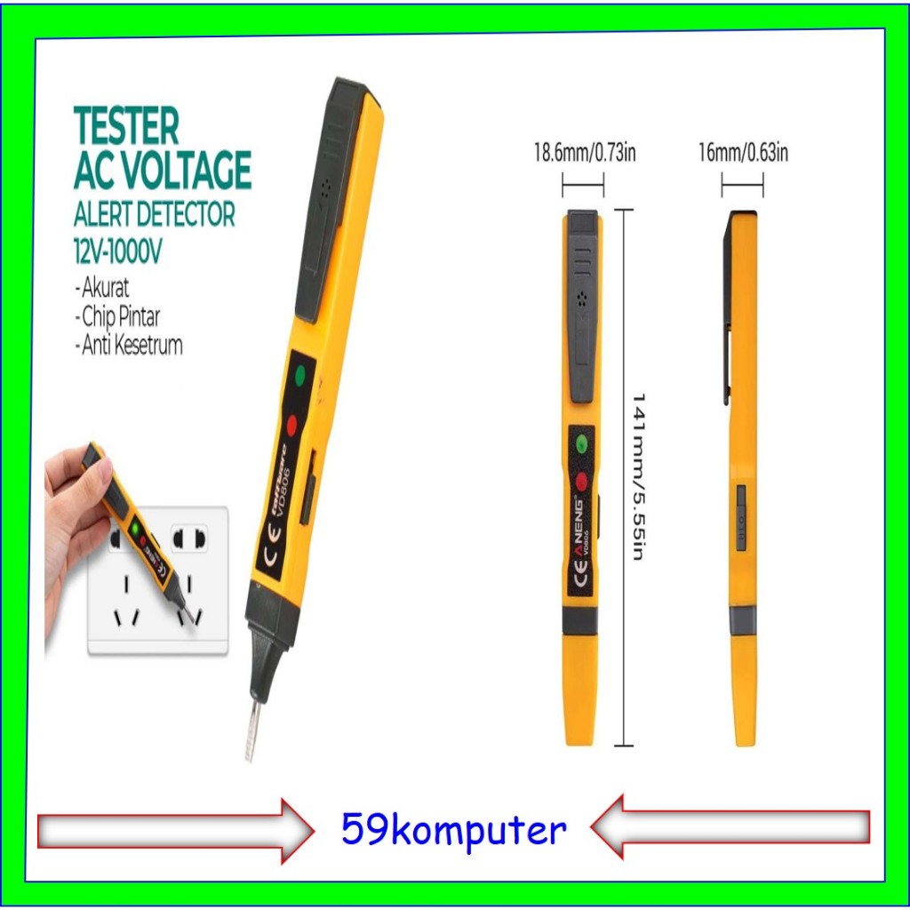 Jual Tes Pen Listrik Alat Tester Pen Deteksi Kabel Putus Tespen Ac 12V ...