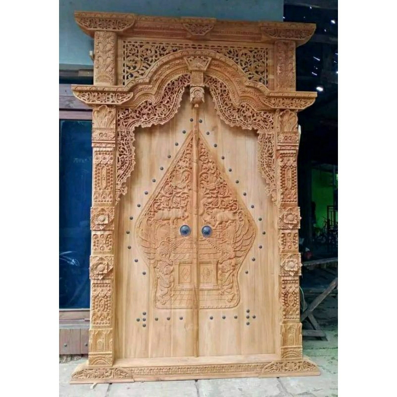 Jual Pintu Gapura Gebyok Jati Ukir Bahan Kayu Full Jati Asli Motif ... Jual Pintu Gapura Gebyok Jati Ukir Bahan Kayu Full Jati Asli Motif ...