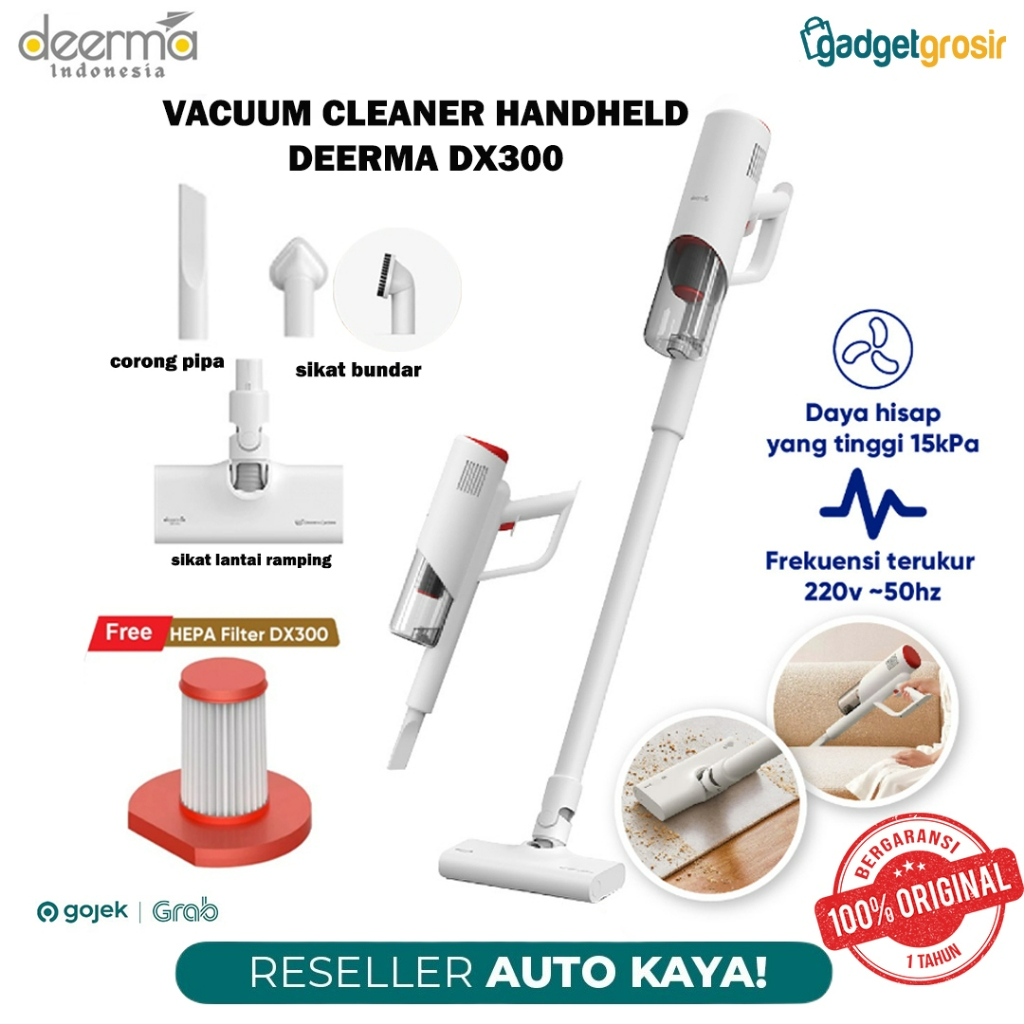 Jual Deerma DX300 Vacuum Cleaner Handheld 5in1 Daya Hisap 15000 PA ...