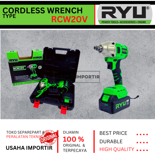 Jual RYU MESIN BOR CORDLESS Wrench RCW20-V Original | Bor Batrai Impact ...