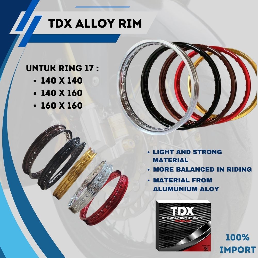 Jual Velg Velek Lingkaran Set TDX Type WR Ring 17 Ukuran 140 160 ...