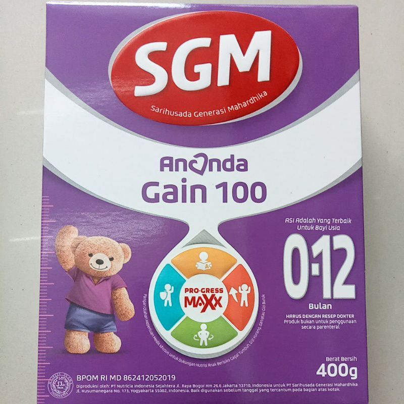 Jual SGM Anada Gain 100 400g ( usia 0 sampai 12 bulan) | Shopee Indonesia
