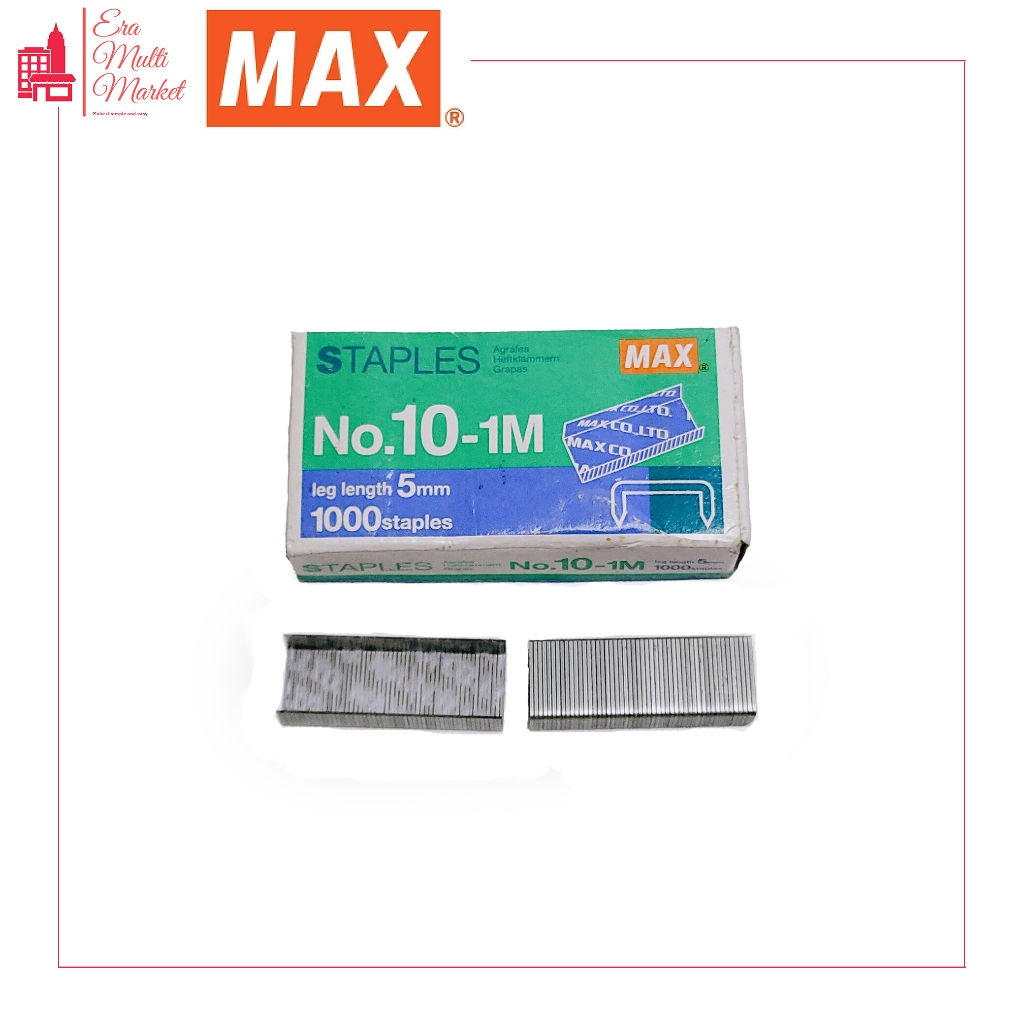 Jual Staples No.10 1M MAX isi 1 kotak x 1000 pcs / Isi Hekter / Isi ...