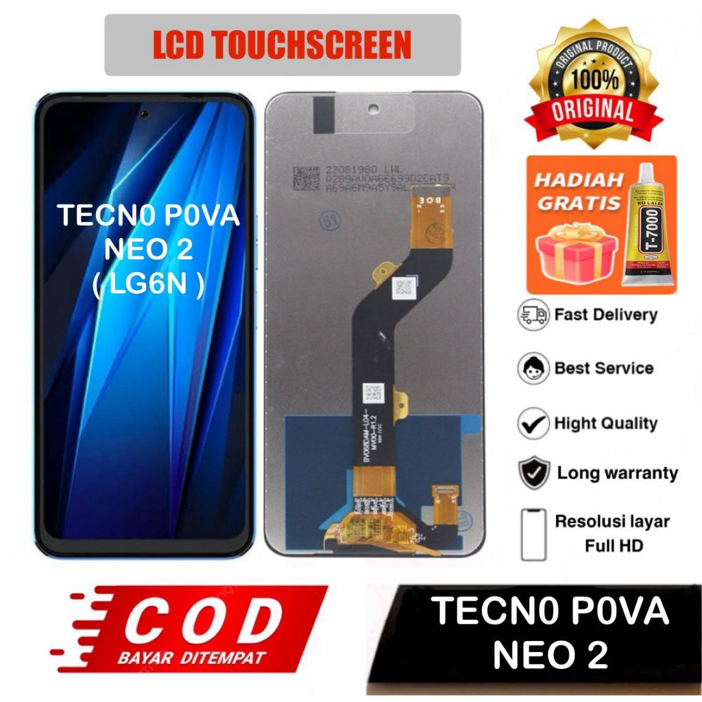 Jual LC TOUCHSCREEN TECNO POVA NEO 2 (LG6N) FULLSET ORIGINAL + LEM ...