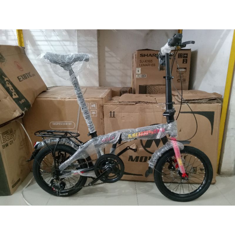 Jual Sepeda Lipat 16 inch MORISON BY PACIFIC ( Warna Black ~ Red ...