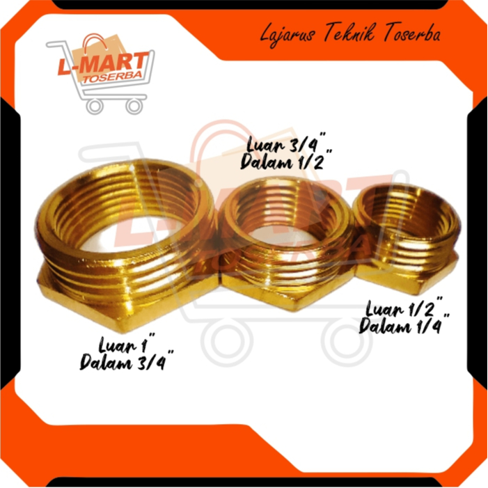 Jual Vlock Shok / Vlok Ring / Reducer Bushing Kuningan M 3/4 x F 1/2 ...