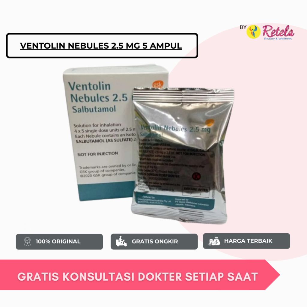 Jual VENTOLIN 2.5MG NEBULES 1 BLISTER 5 NEBULES | Shopee Indonesia