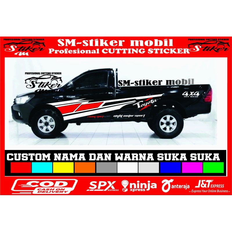Jual stiker mobil hilux strada Triton dll stiker variasi mobil sticker ...