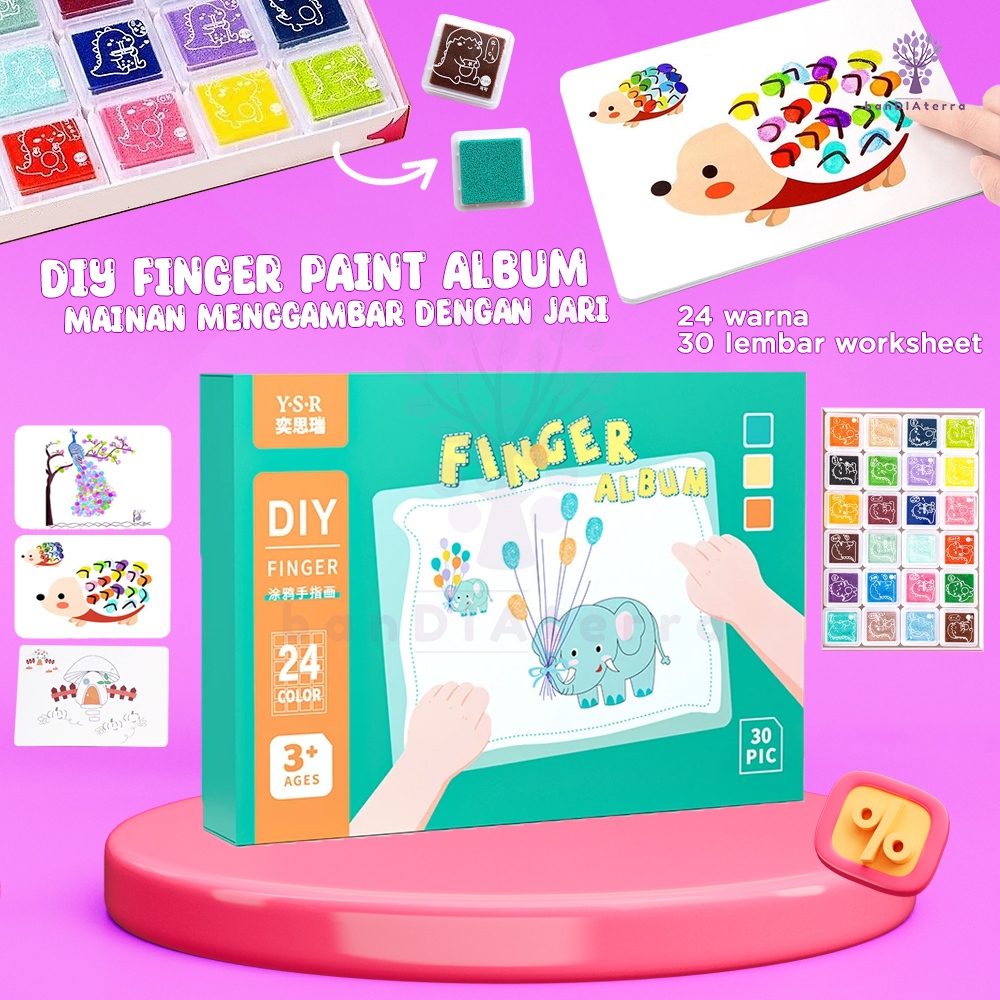 Jual Bandiaterra DIY Finger Paint Album 24 Colours / Mainan Menggambar ...