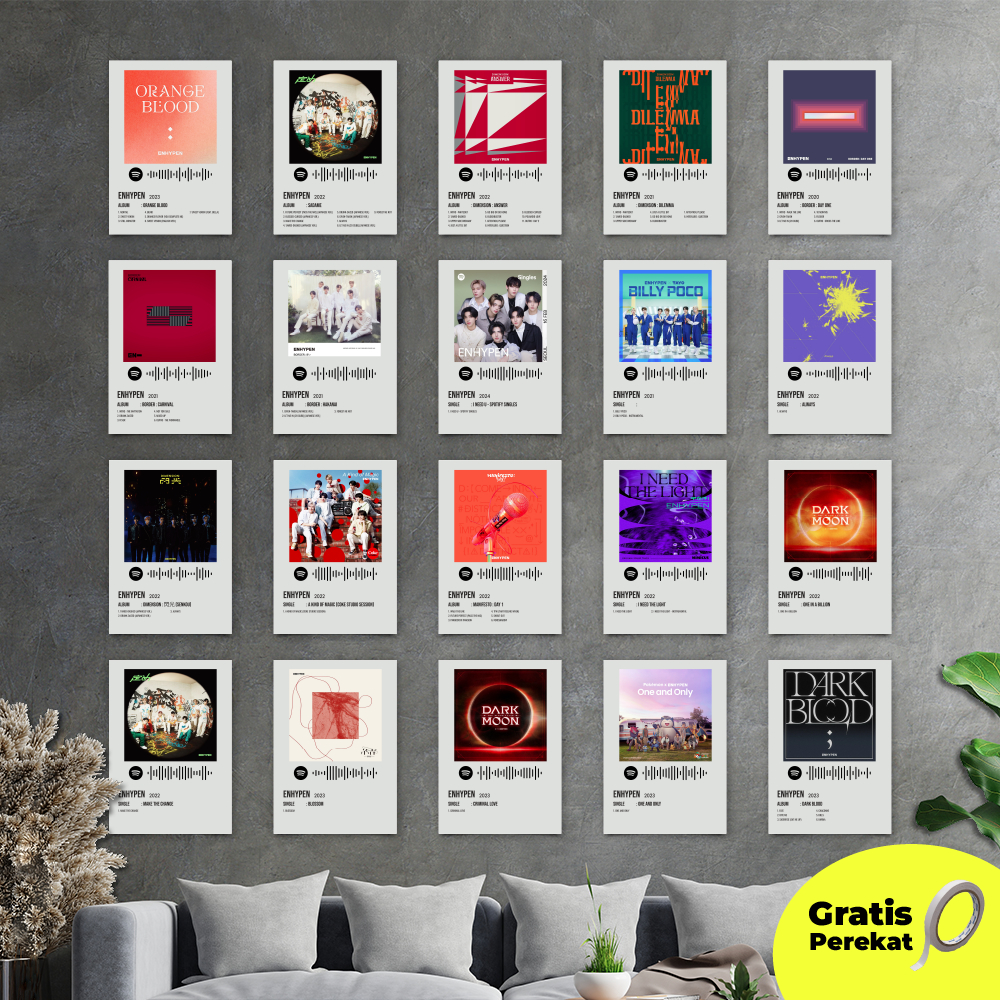 Jual Poster Album Musik Kpop Enhypen Spotify - Album Lagu Kpop Enhypen ...