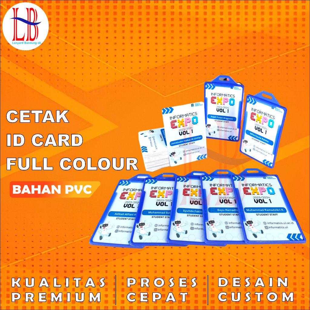 Jual CETAK KARTU ID CARD CUSTOM NAME TAG KARTU PESERTA KARTU KARYAWAN ...