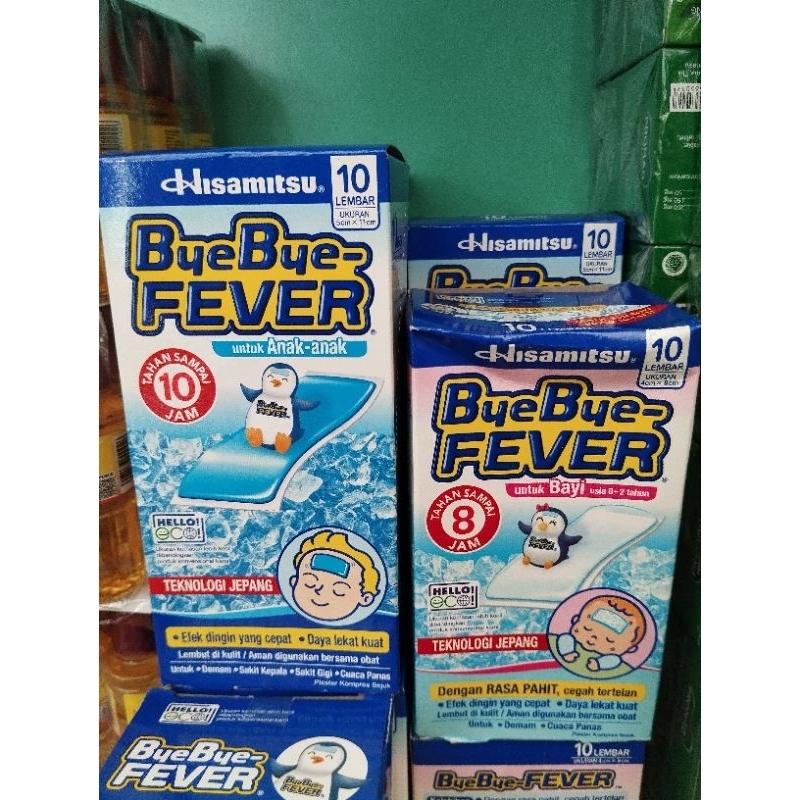 Jual Bye Bye Fever Anak dan Bayi 1 box Isi 10 lembar | Shopee Indonesia