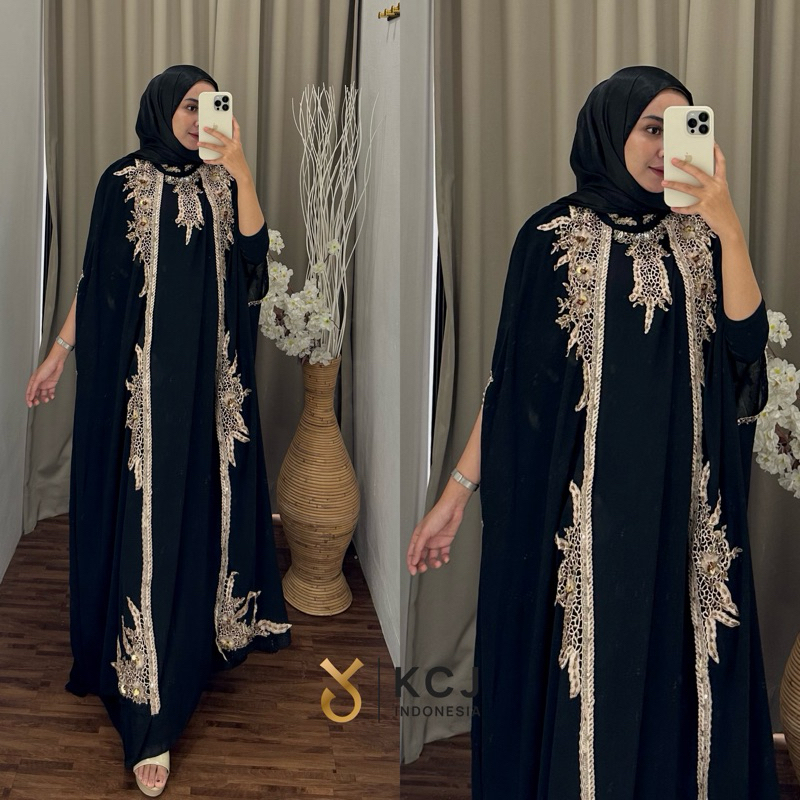 Jual KCJ - Kaftan NADIA Cerruty Premium (Free Inner Manset) | Shopee ...