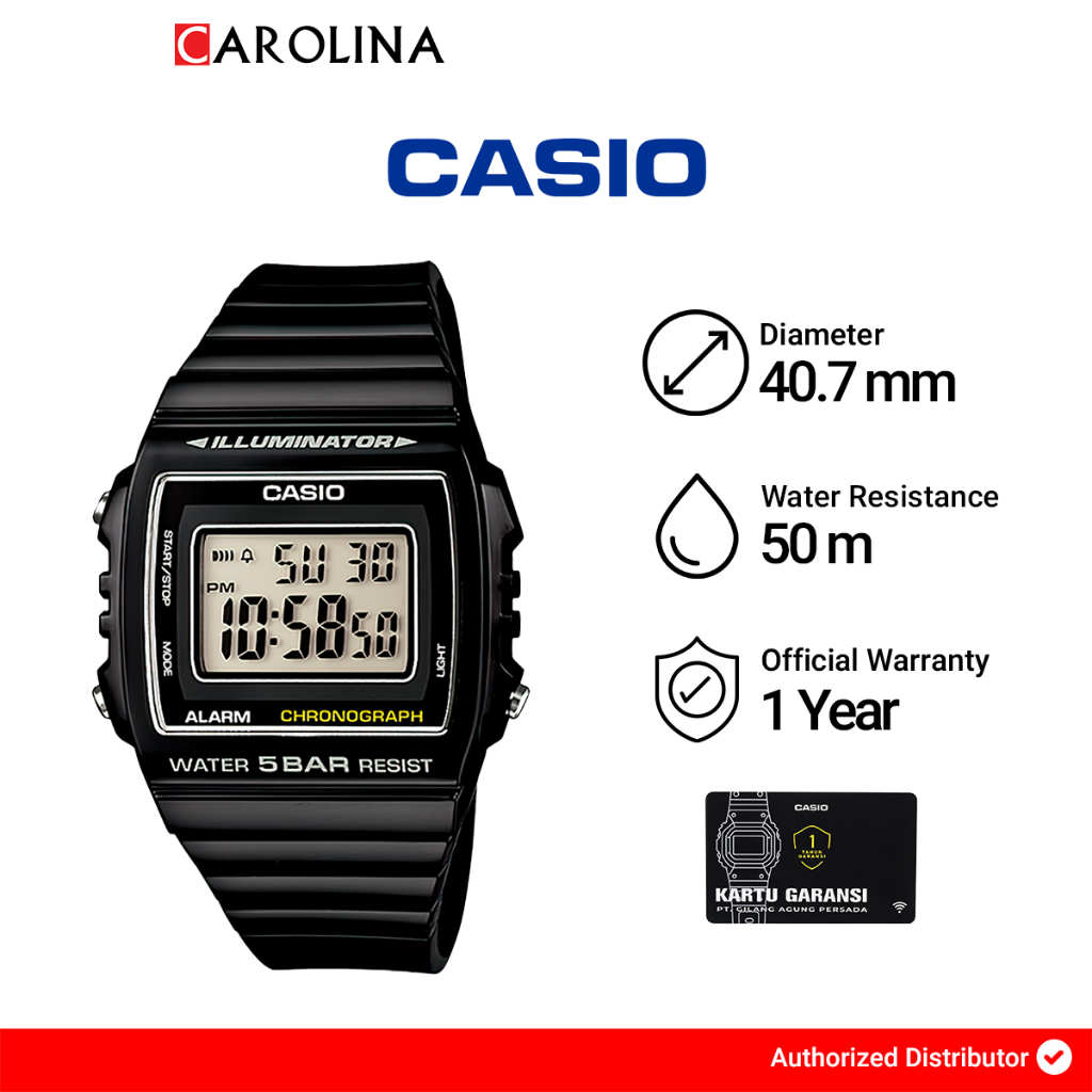 Jual Jam Tangan Unisex Casio General W-215H-1A WR 50M Digital Dial ...