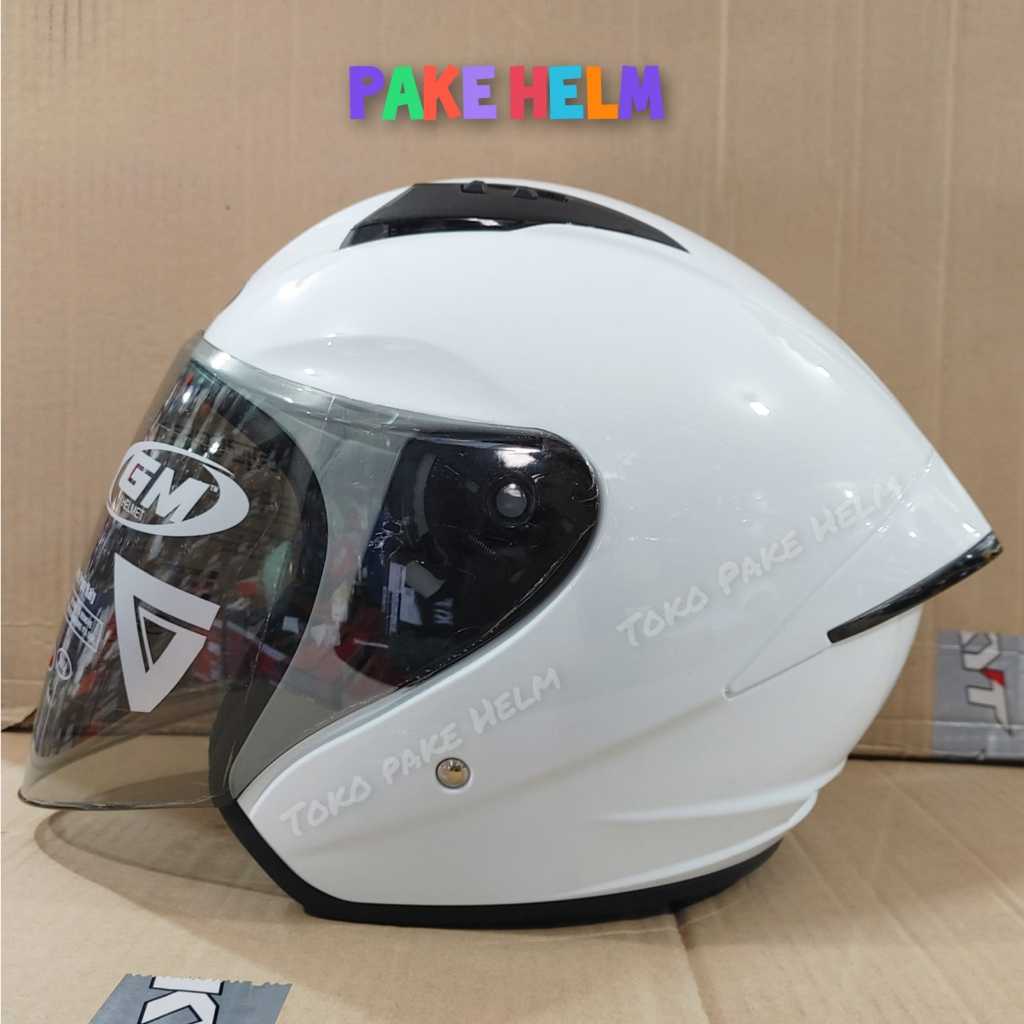 Jual HELM GM G1 WHITE PUTIH HALF FACE | Shopee Indonesia