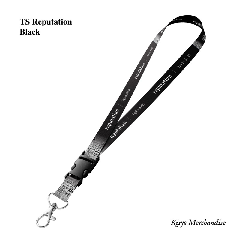 Jual Lanyard Taylor Swift - Reputation (Black) | Merchandise Taylor ...