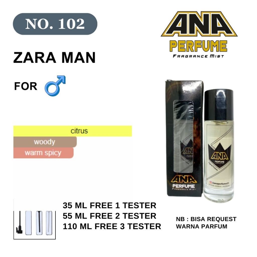 Jual [ANA] ANA PERFUME ZARA MAN PERFUME PRIA DENGAN AROMA CITRUS ...