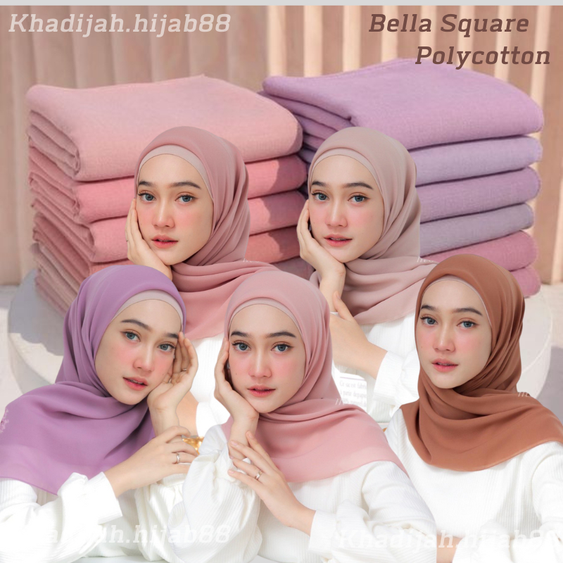 Jual Bella Square Premium Jilbab Segiempat 60 Warna Hijab Bella Square - Kerudung Segi Empat ...