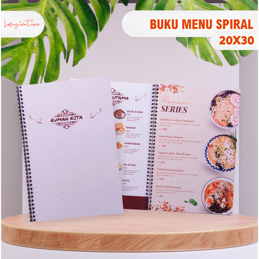 Jual BUKU MENU SPIRAL CUSTOM [UKURAN 20X30] | Shopee Indonesia