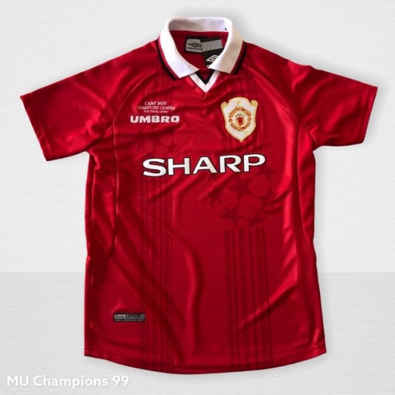 Jual JERSEY RETRO MU HOME 1998 1999 GO FINAL UCL | Shopee Indonesia