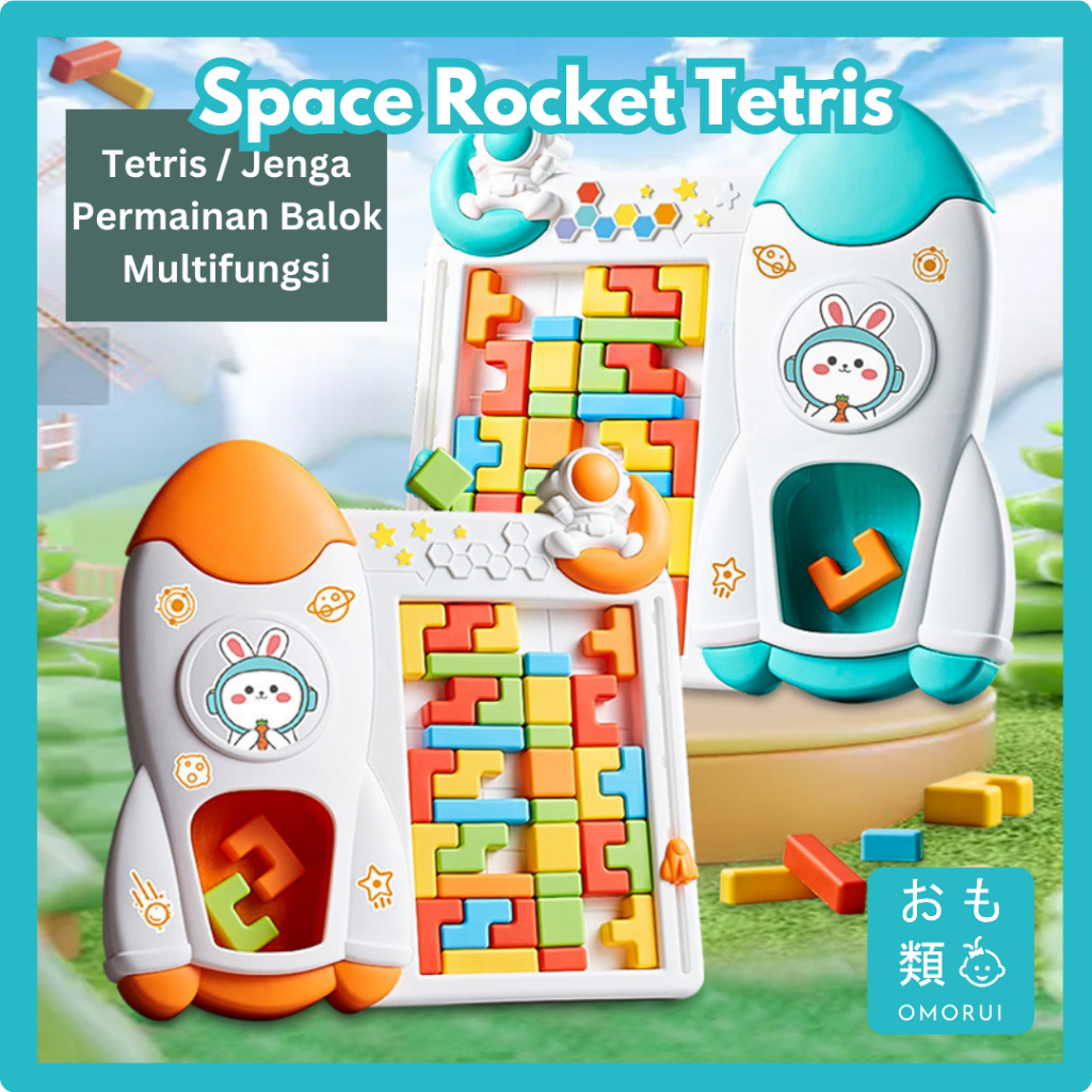 Jual Mainan Anak Edukasi Balok Space Rocket Tetris Puzzle Susun by ...