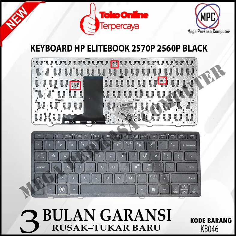 Jual Keyboard HP Elitebook 2560 2560p 2570 2570p Hitam | Shopee Indonesia
