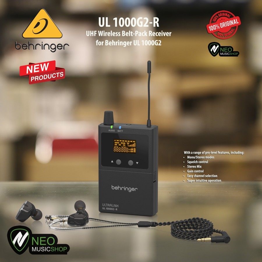 Jual Behringer UL1000G2 R UHF Wireless Belt-Pack Receiver for UL 1000G2 ...