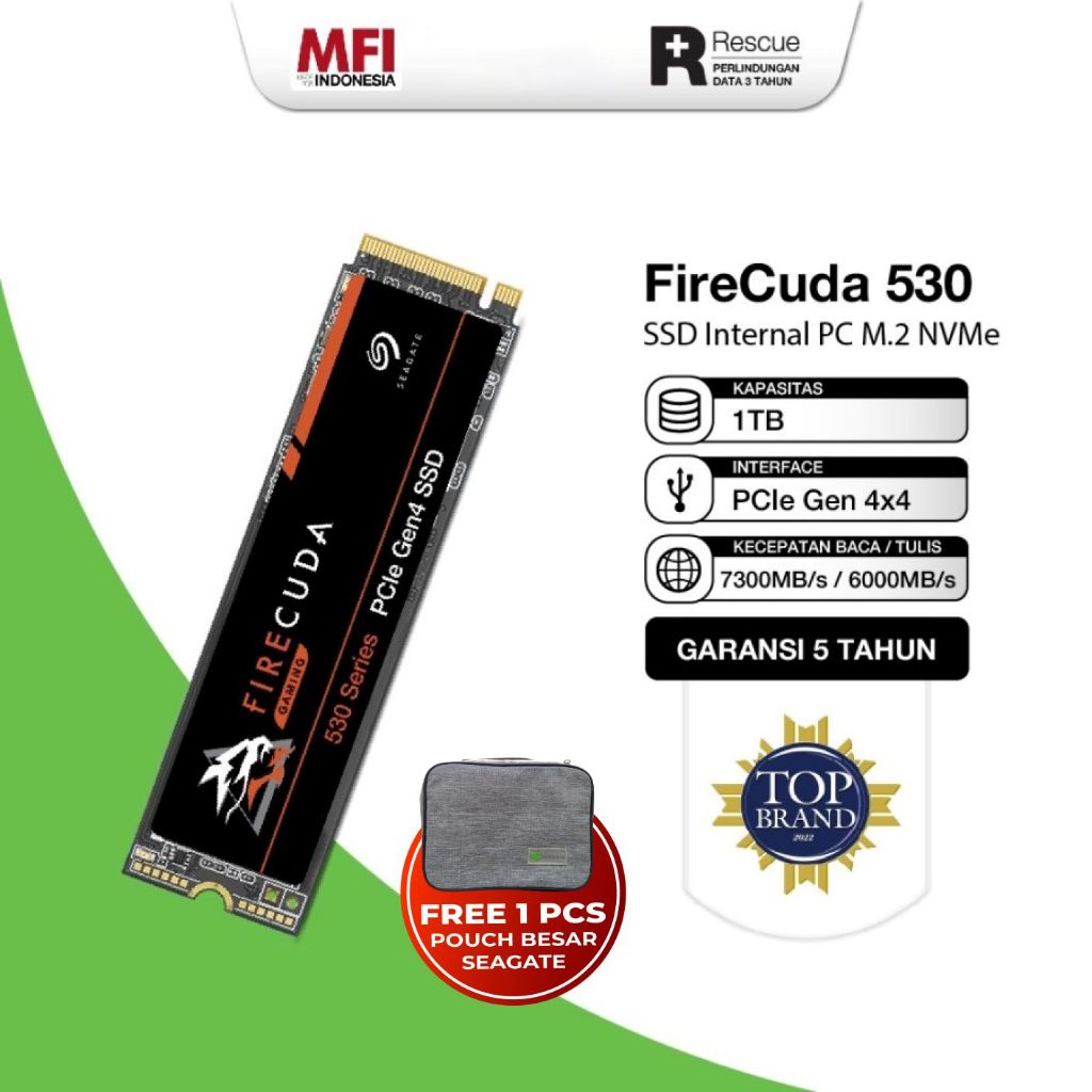 Jual Seagate FireCuda 530 SSD 2TB M.2 2280 NVMe Gen 4 | Shopee Indonesia