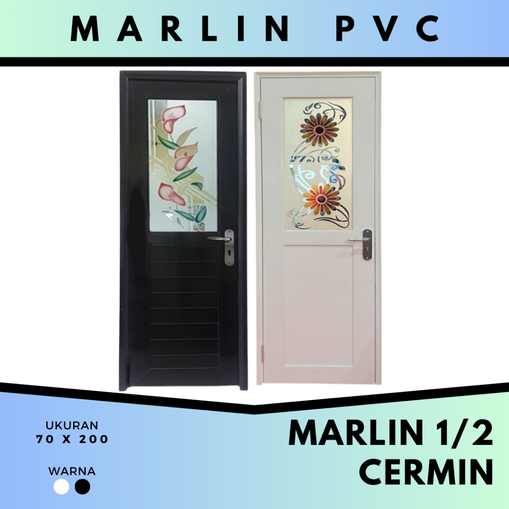 Jual Pintu Kamar Mandi Marlin PVC 1/2 Cermin (70 x 200) | Shopee Indonesia