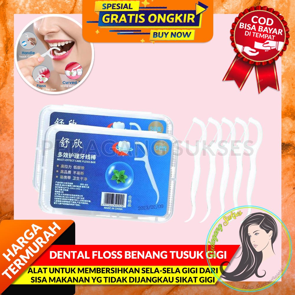 Jual Dental Floss Benang Tusuk Gigi Pembersih Selah selah Gigi Steril ...