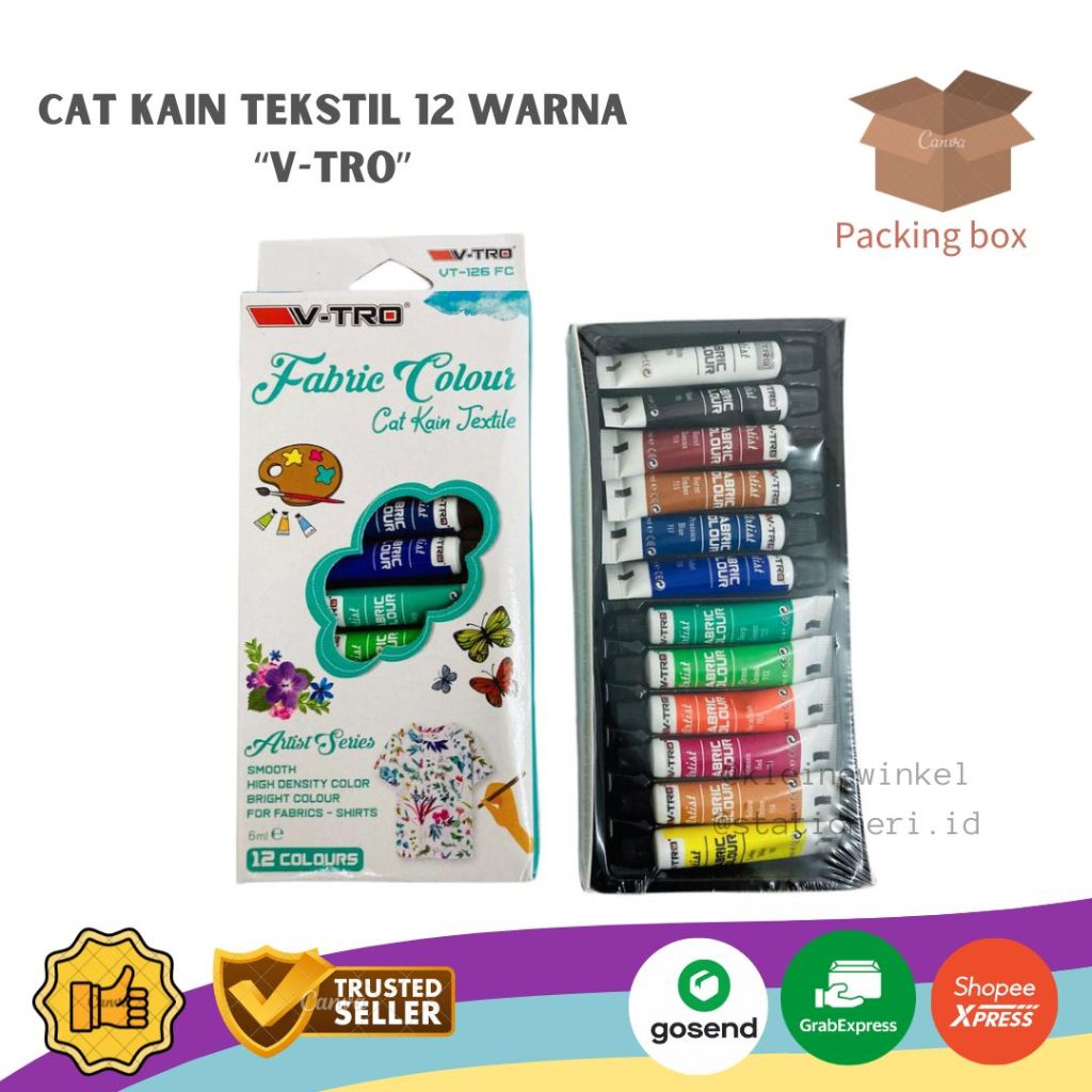 Jual Fabric Colour Cat Kain Tekstil 12 Warna 6ml [ 1 Set ] | Shopee ...
