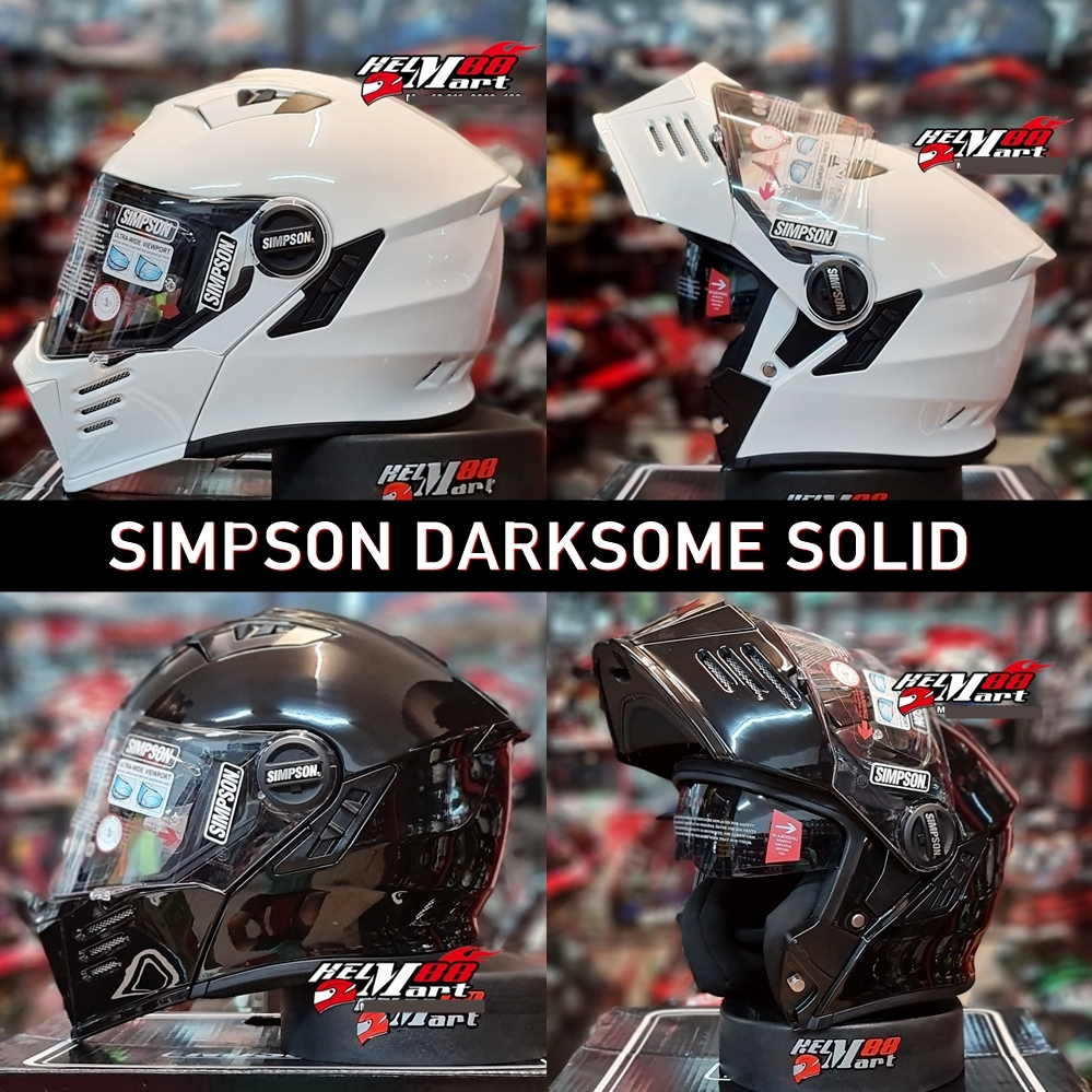 Jual SIMPSON Darksome Solid Hellfire (Free PINLOCK) - Helm Simpson ...