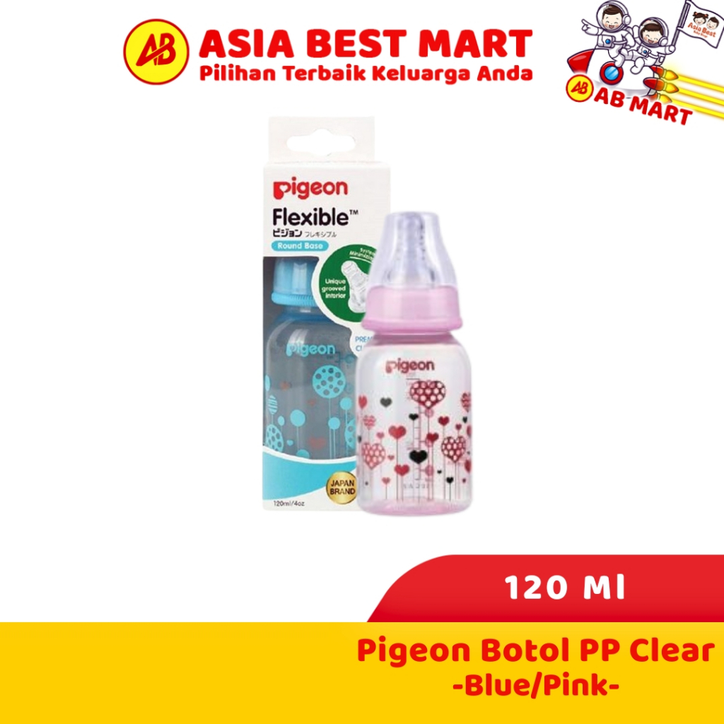 Jual Pigeon Bottle Pp Clear Rp Pink Biru 120ml botol Susu Dot Bayi | Shopee Indonesia