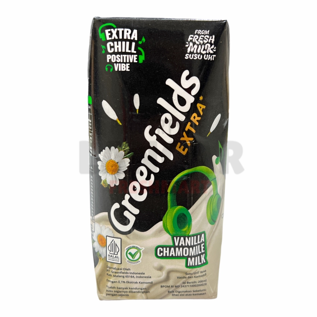 Jual SUSU GREENFIELDS EXTRA VANILLA CHAMOMILE MILK 200ML | Shopee Indonesia