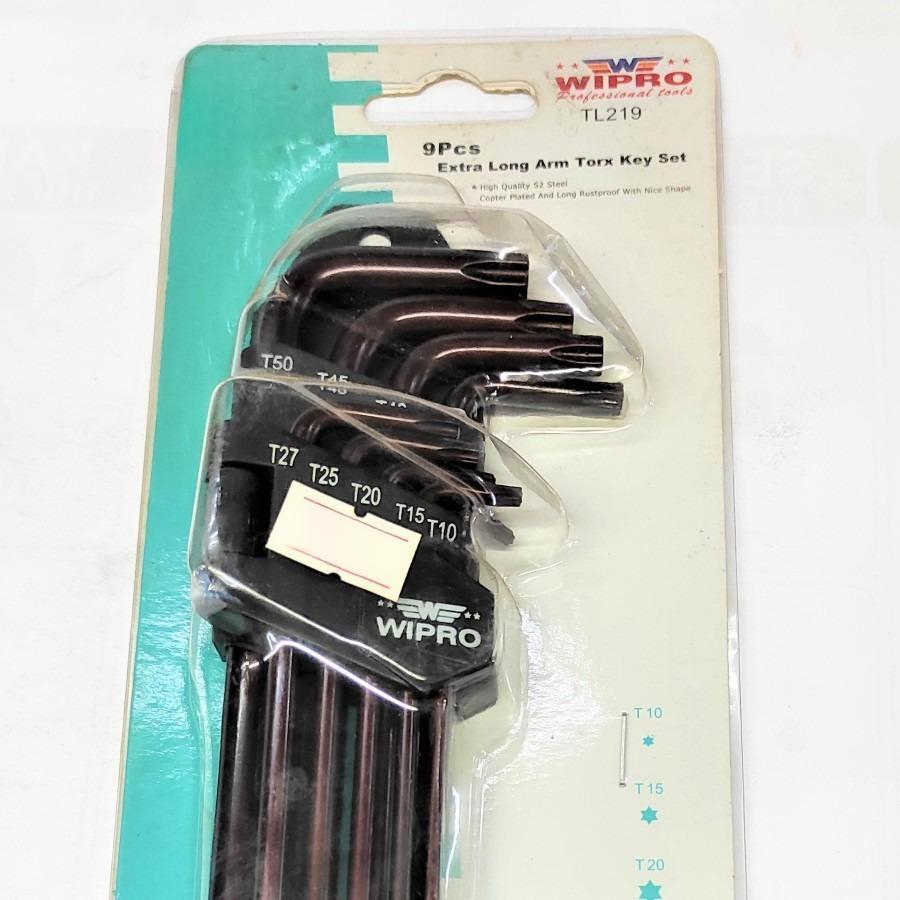 Jual WIPRO Kunci L Bintang Set 9 Pcs TL219 Allen Key Torx T10-T50 Extra ...