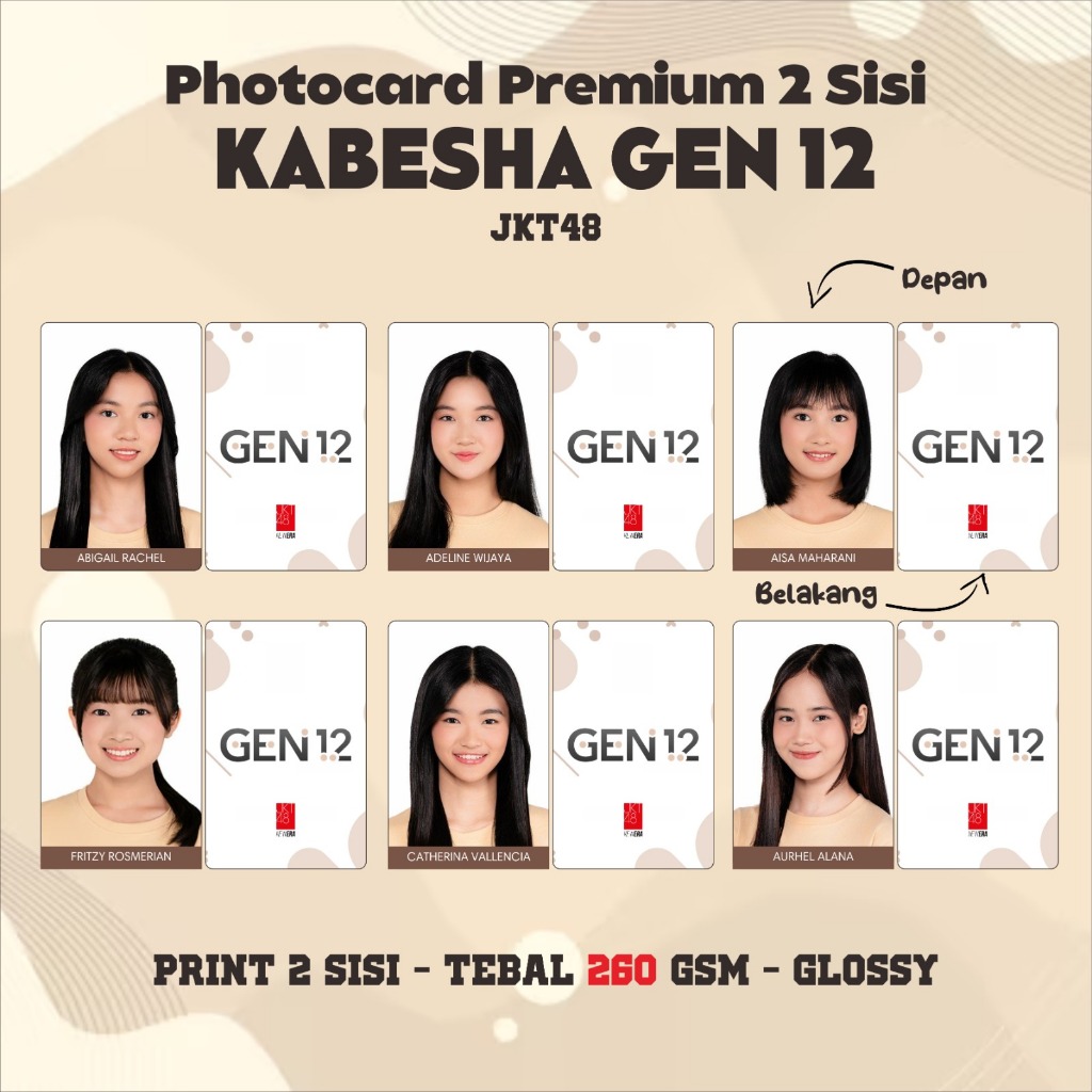 Jual Photocard JKT48 TEMA KABESHA GEN 12 Edition Unofficial Photo Card Bisa Di Request Member ...