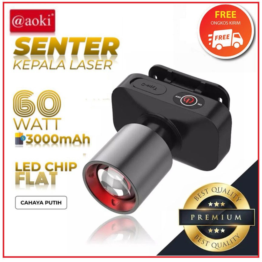 Jual AOKI SENTER KEPALA LED ZOOM AK-3685A & AK-3685K 60W / CAHAYA SUPER TERANG / JARAK JAUH ...