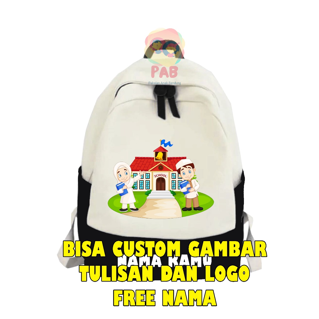 Jual (custom gambar/tulisan) Tas ransel anak tk sd custom gambar custom ...