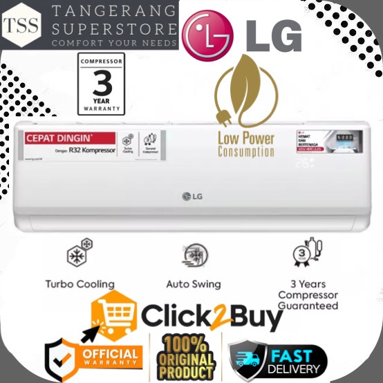 Jual AC LG H09TN4 H09 TN4 STANDARD 1 PK NEW HERCULES R32 TURBO COOLING ...