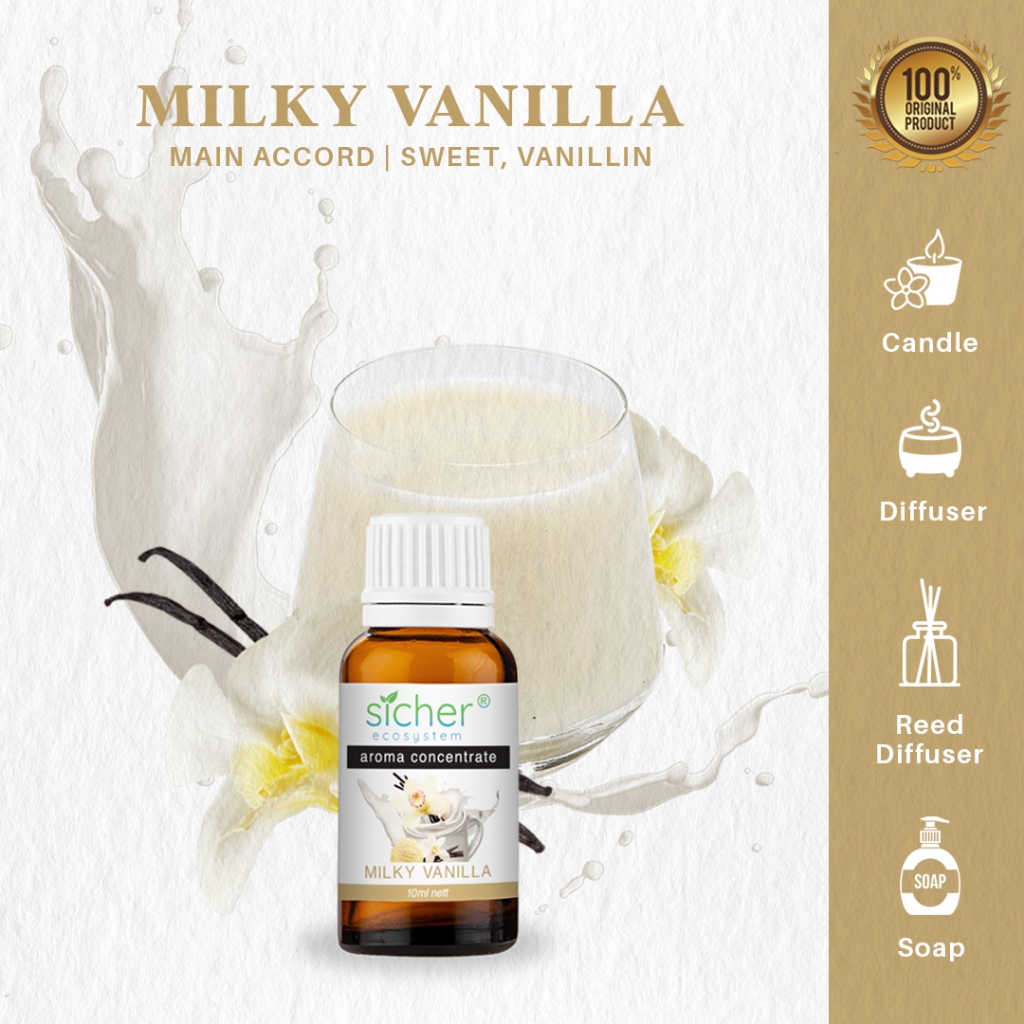 Jual Sicher Fragrance Oil / Aroma Concentrate / Minyak Aromaterapi Milky Vanilla 10ml | Shopee ...